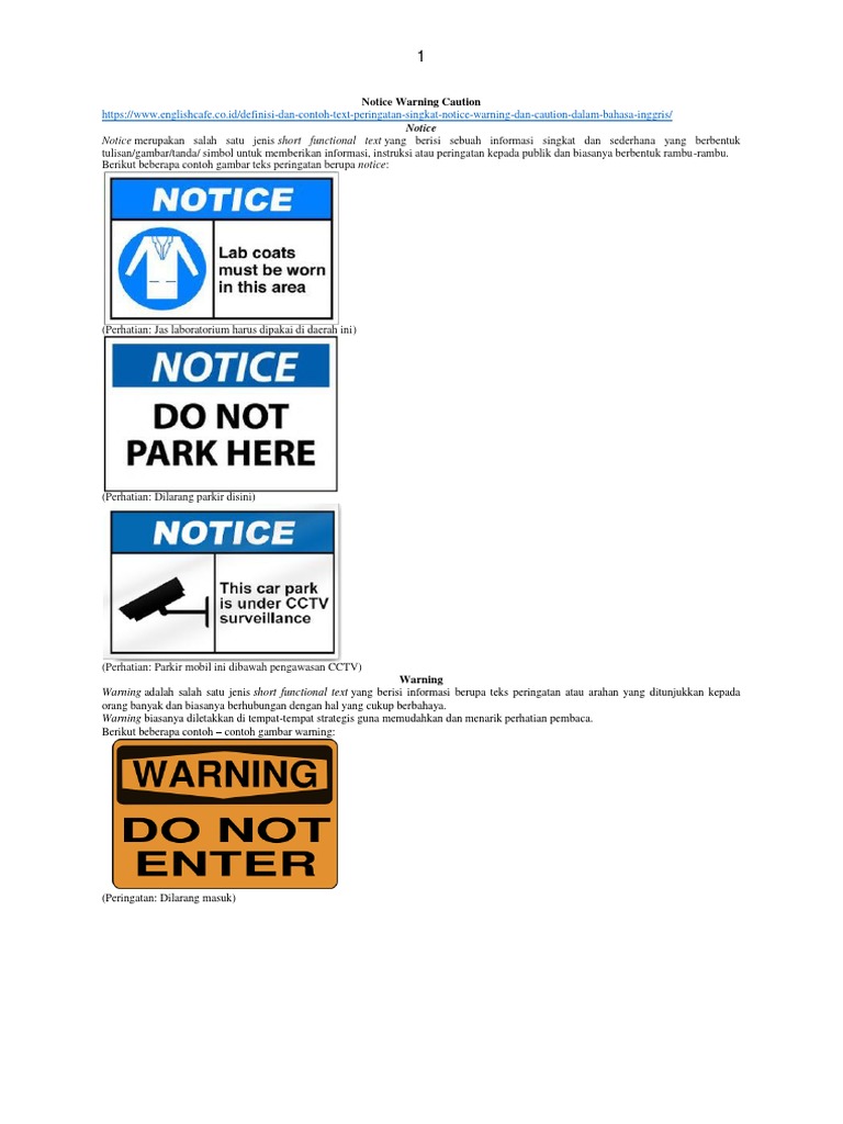 Notice Warning Caution | PDF