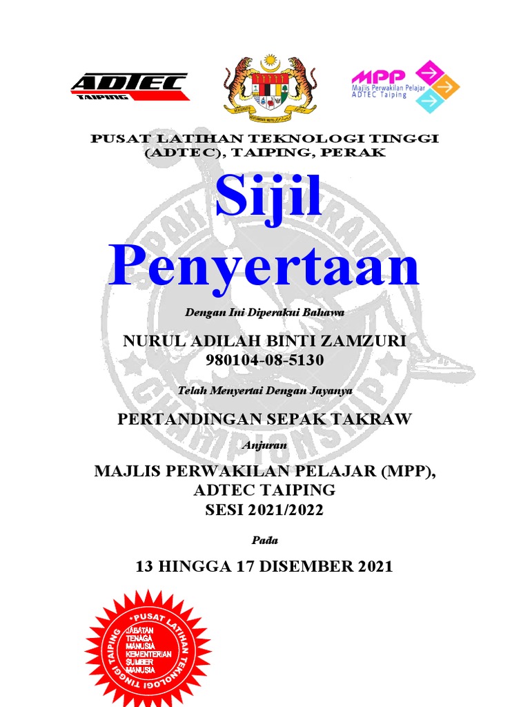 Template Sijil | PDF