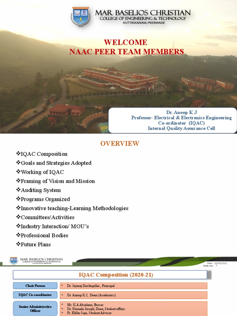 Preparing for Peer Review: An Overview of MBCCET's Internal Quality ...