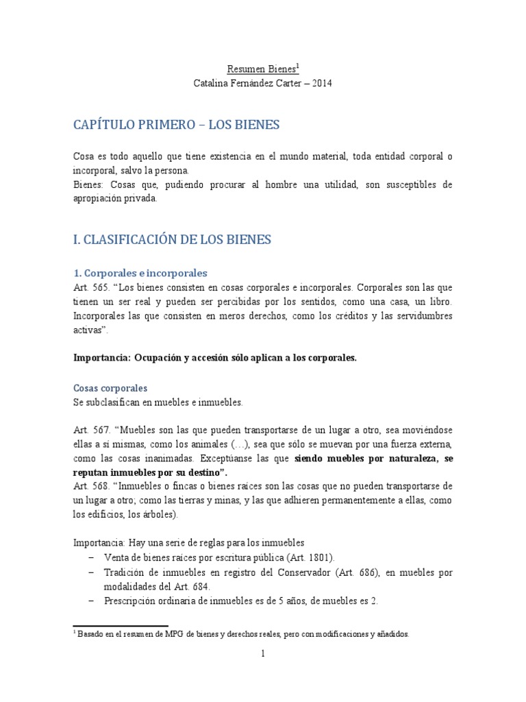 Resumen Bienes, Chile | PDF | Propiedad | Dominio eminente