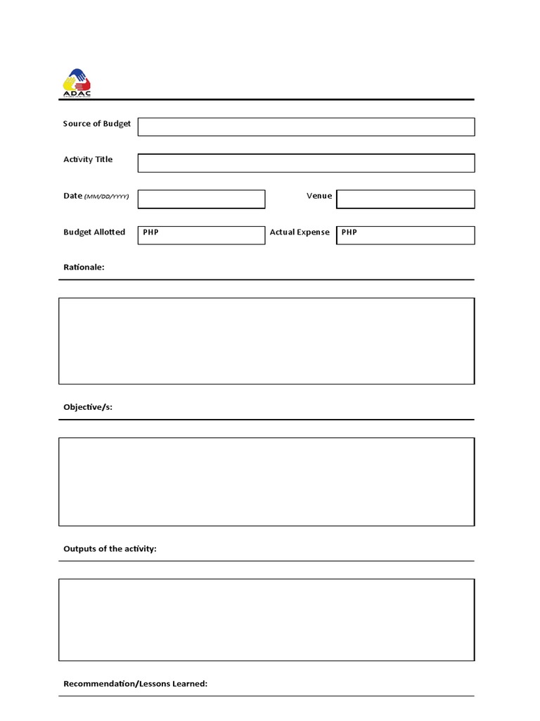 BADAC FORM - Activity Report | PDF