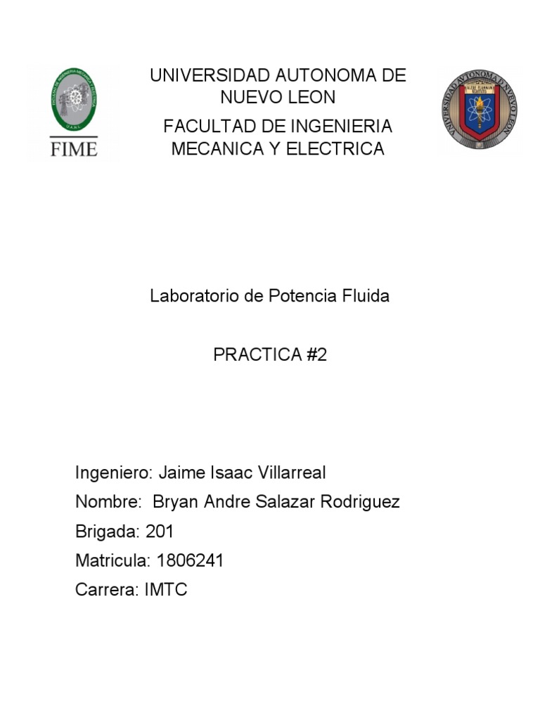 Practica 2 Potencia Fluida | PDF