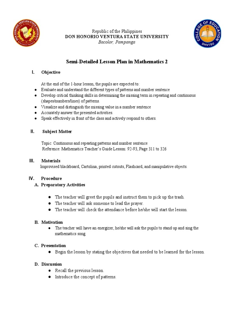 Patterns and Number Sentences: Evaluating Repeating and Continuous ...