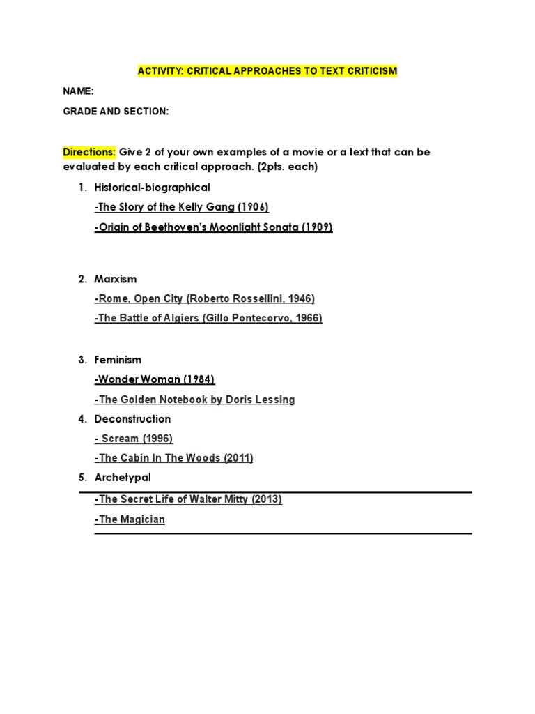 Activity Critical Approaches | PDF