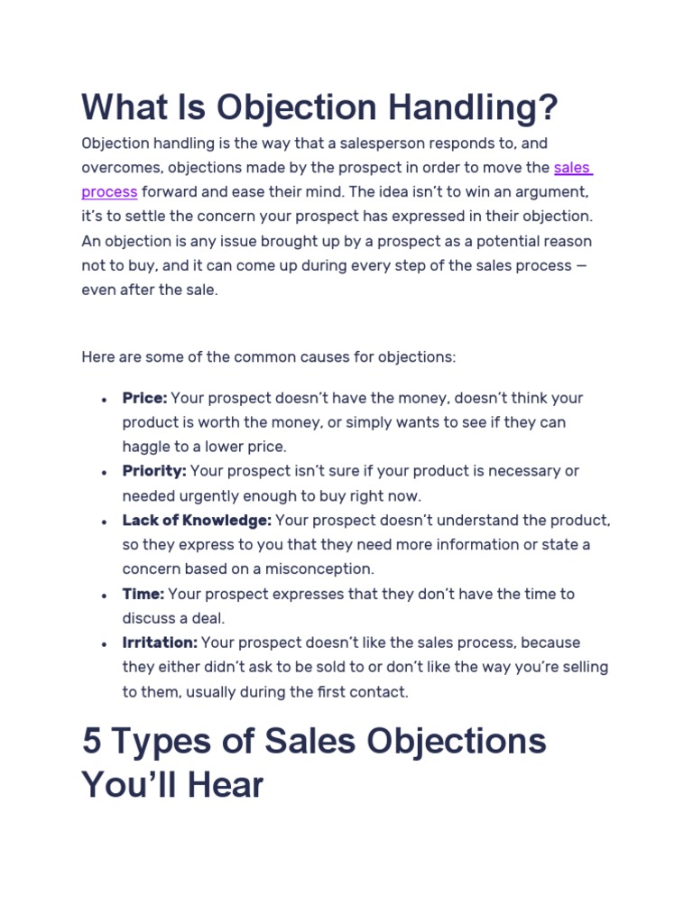 Mastering Objection Handling Techniques | PDF | Sales | Cognition