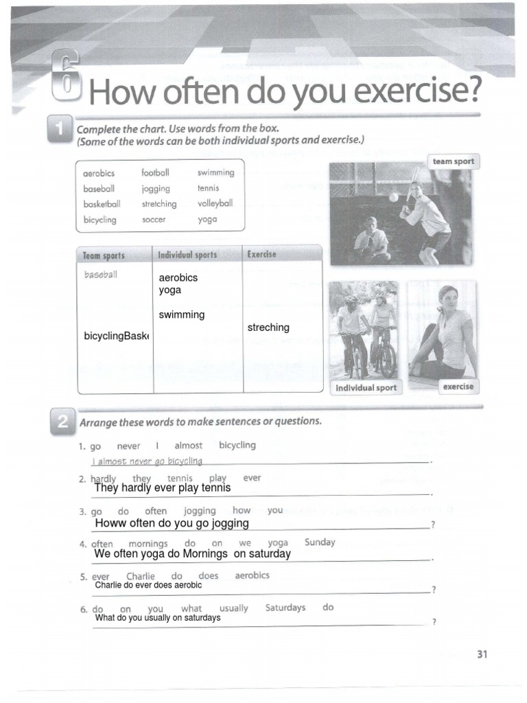 Workbook Unit 6 | PDF | Physical Fitness | Recreation
