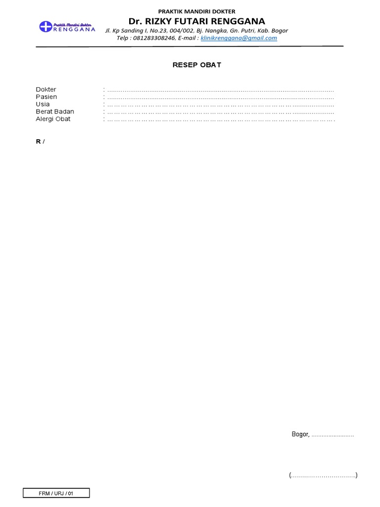 Form Resep Obat | PDF