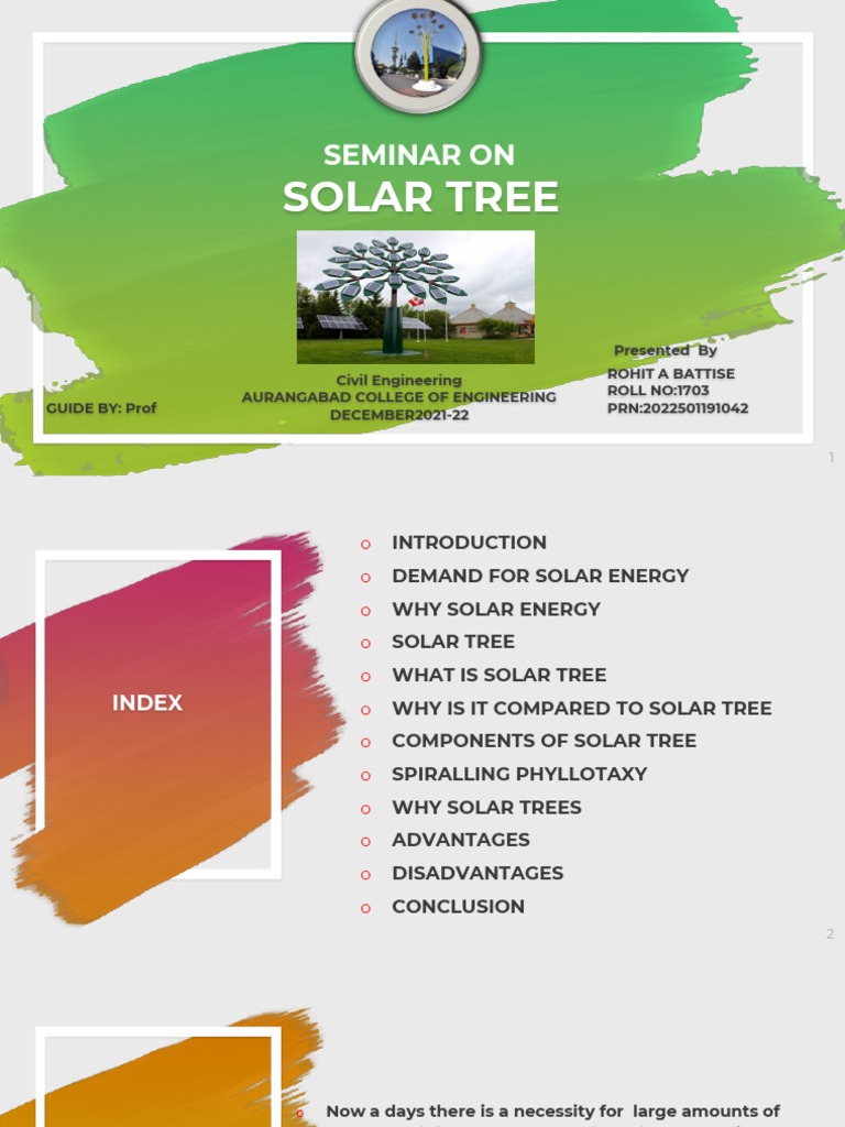 Civil Solar Tree PPT Final | PDF