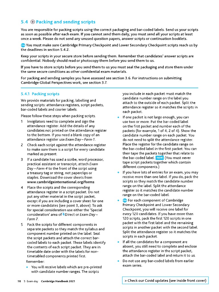 Packing and Sending Scripts | PDF