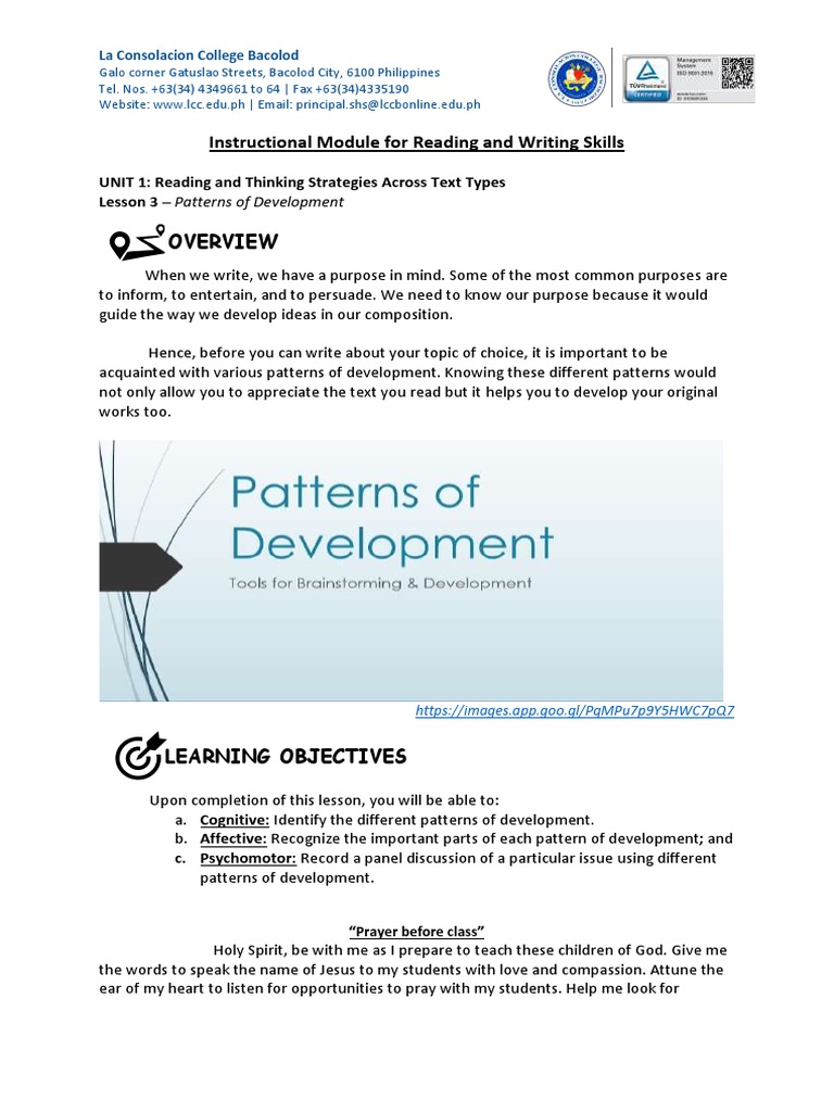 Reading and Writing. Lesson 3 | PDF | Persuasion | Psychology