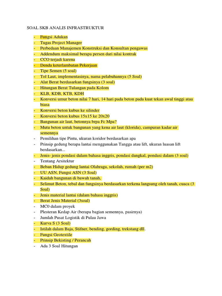 Soal SKB Analis Infrastruktur | PDF