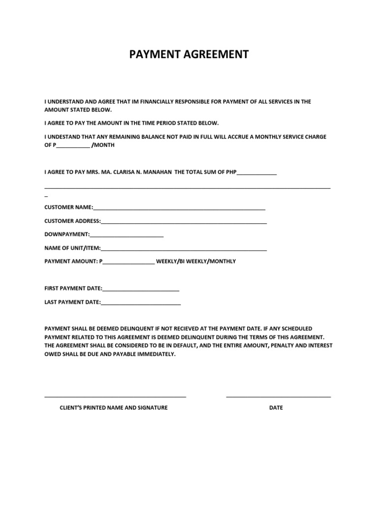Payment Agreement | PDF