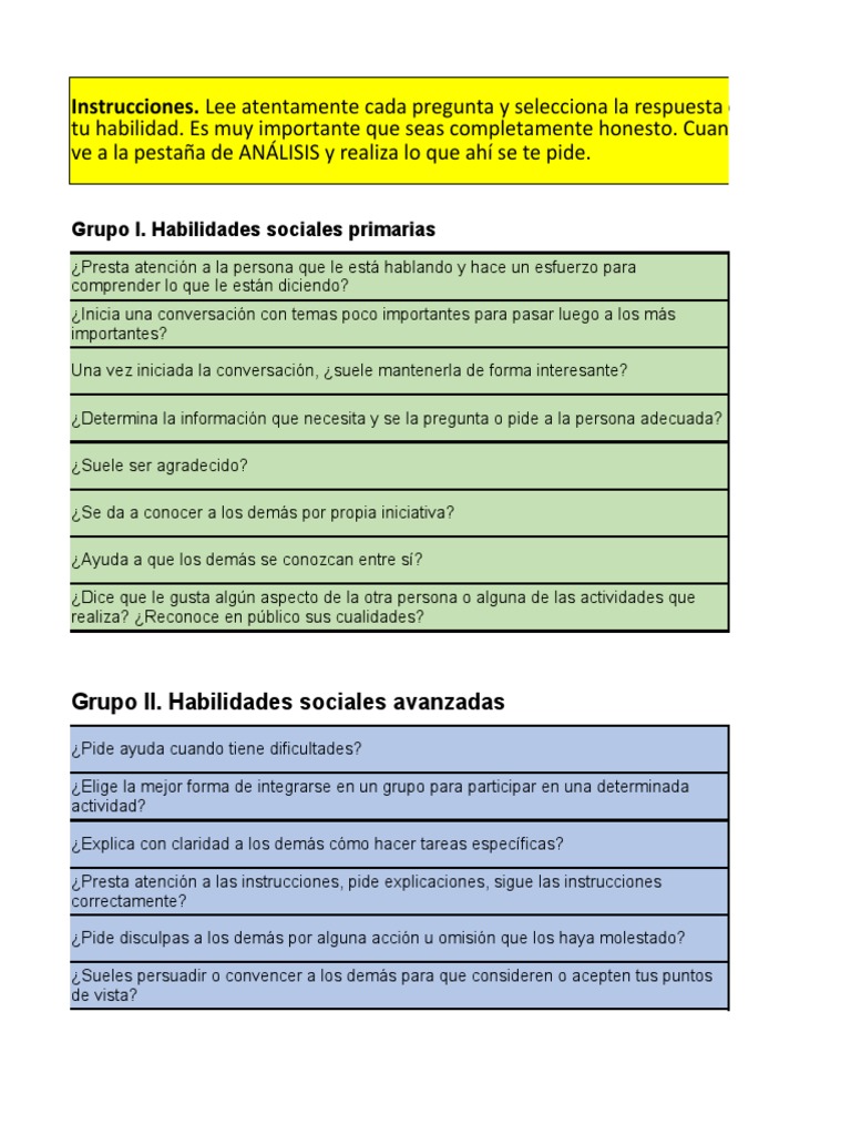 Test de Habilidades Sociales | PDF | Negociación