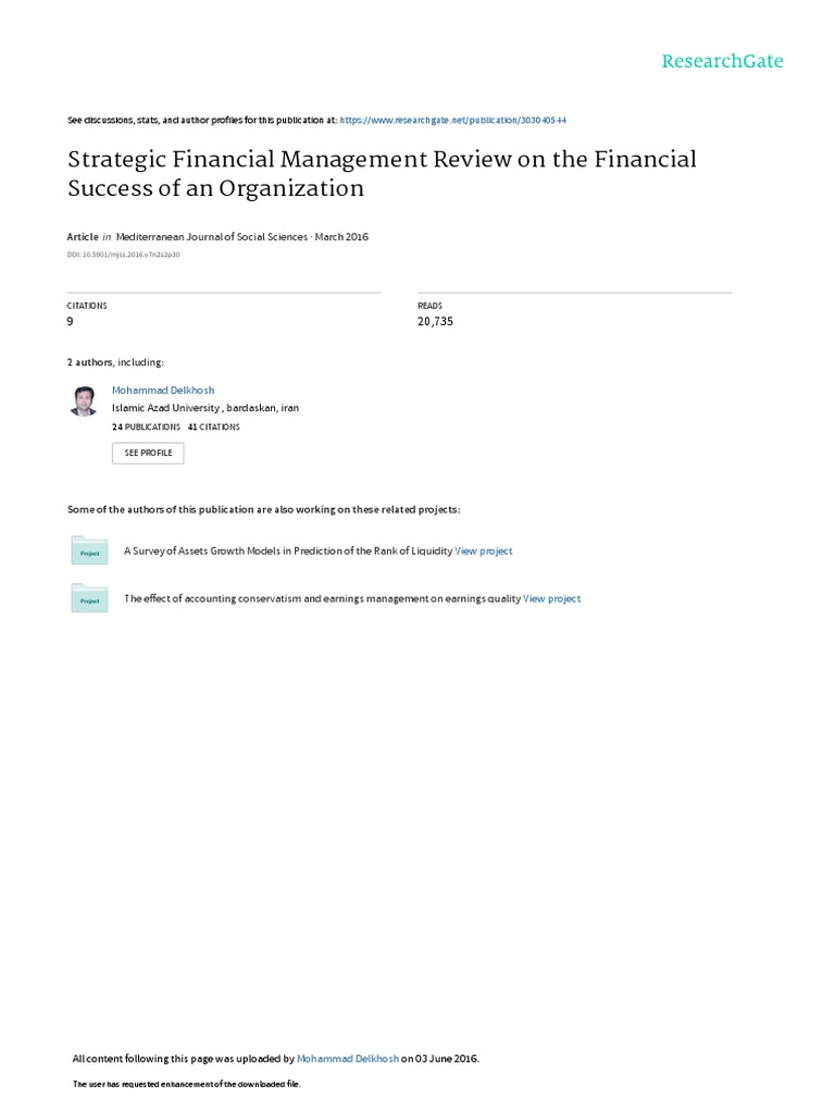 Strategic Financial Management Success | PDF | Strategic Management ...