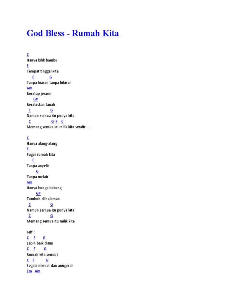 Chord Rumah Kita - God Bless | PDF