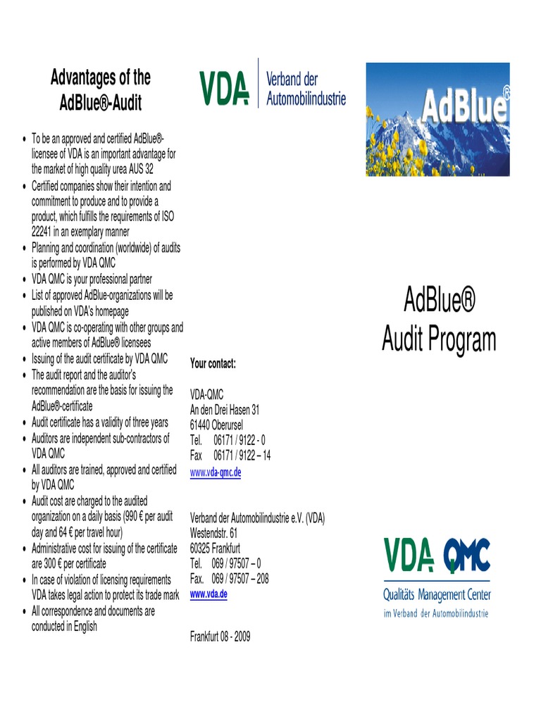 Adblue® Audit Program | PDF | Audit | Business