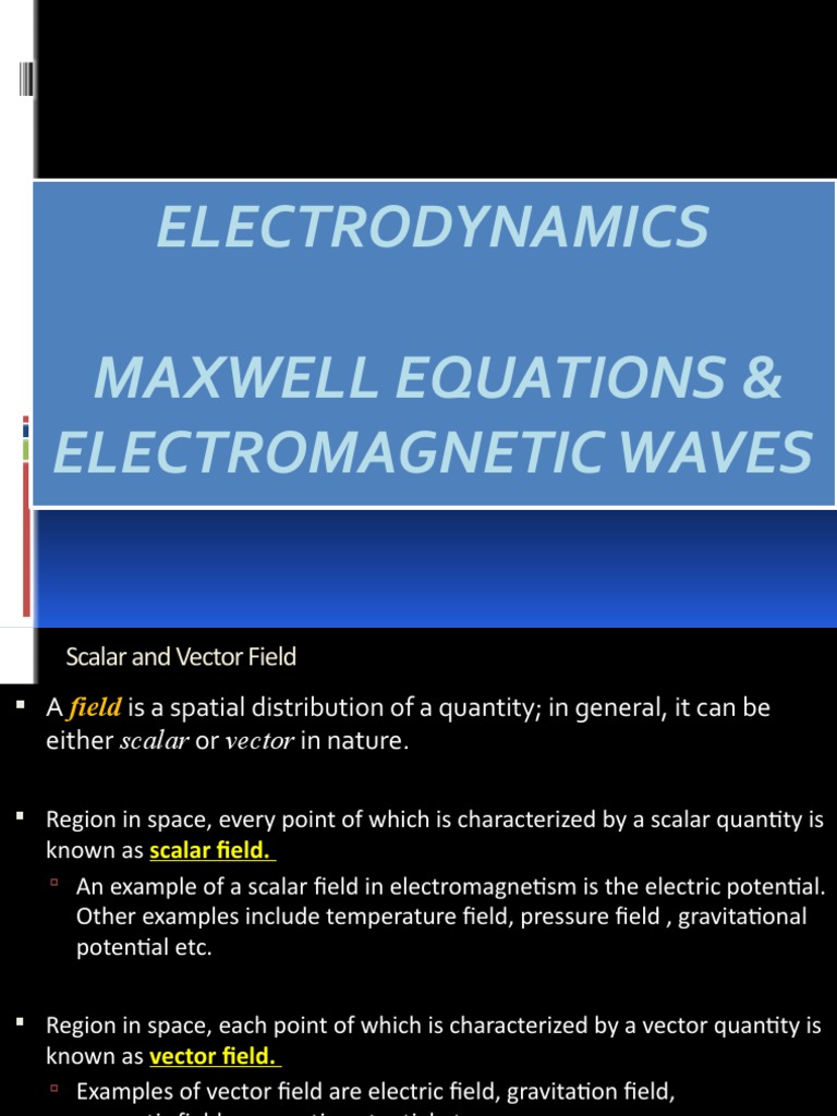 Electromagnetic Theory Basics | PDF | Field (Physics) | Maxwell's Equations