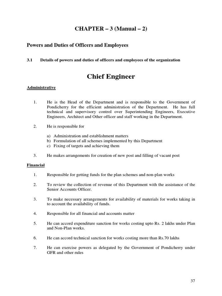 Chief Engineer: CHAPTER - 3 (Manual - 2) | PDF | Specification (Technical Standard) | Engineer