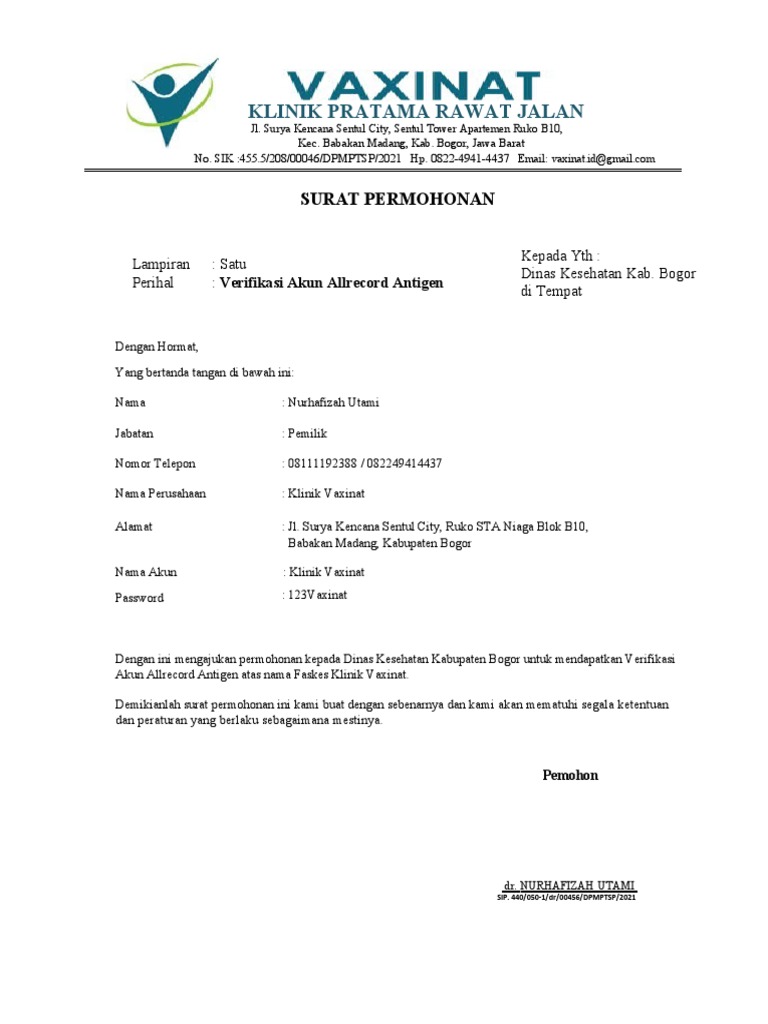 Surat Permohonan Izin Reklame | PDF