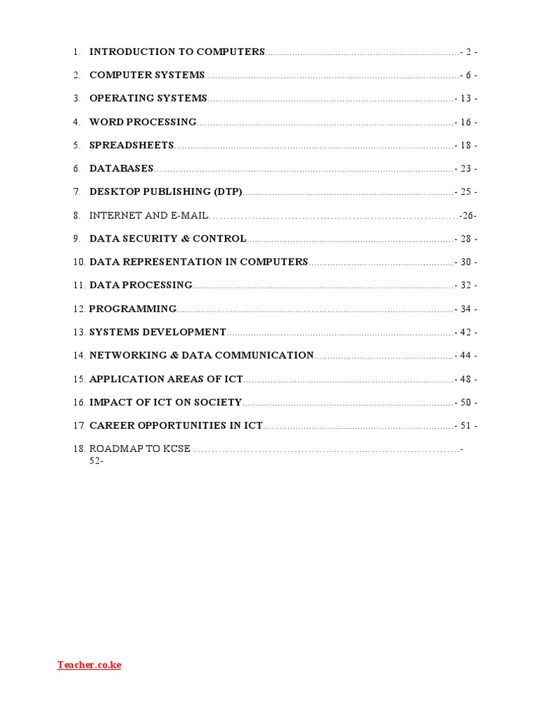 Topical Revision Qns Computer Studies Paper 1 Teacher - Co .Ke | PDF ...