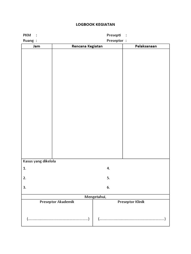 Logbook Kegiatan PKM | PDF