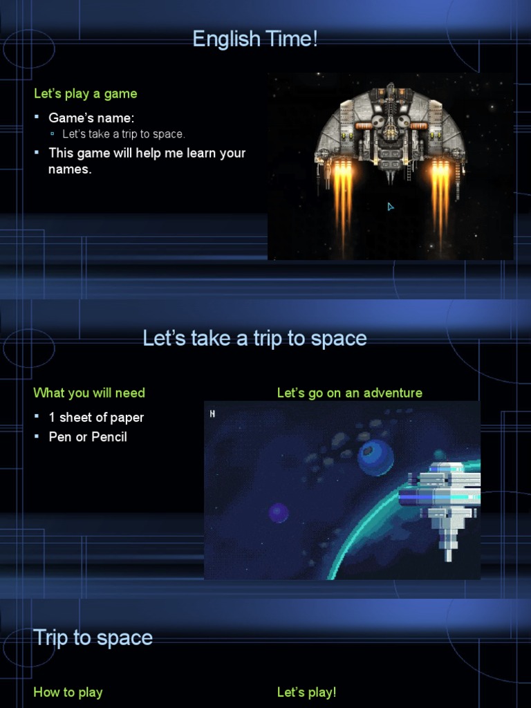 Let's Go To Space Intro Game | PDF