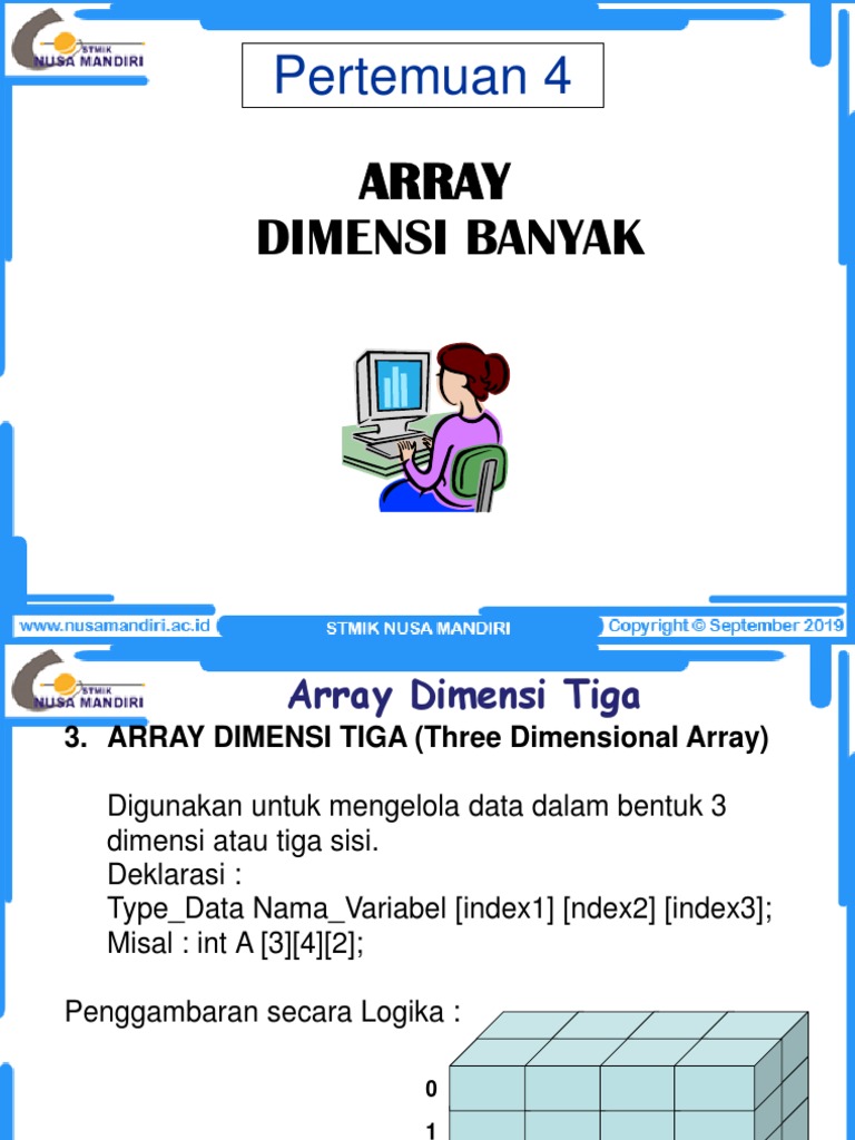 Pertemuan 4: Array Dimensi Banyak | PDF