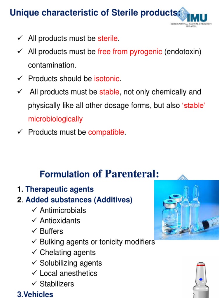 Injectable Formulations | PDF | Sterilization (Microbiology) | Ionizing ...