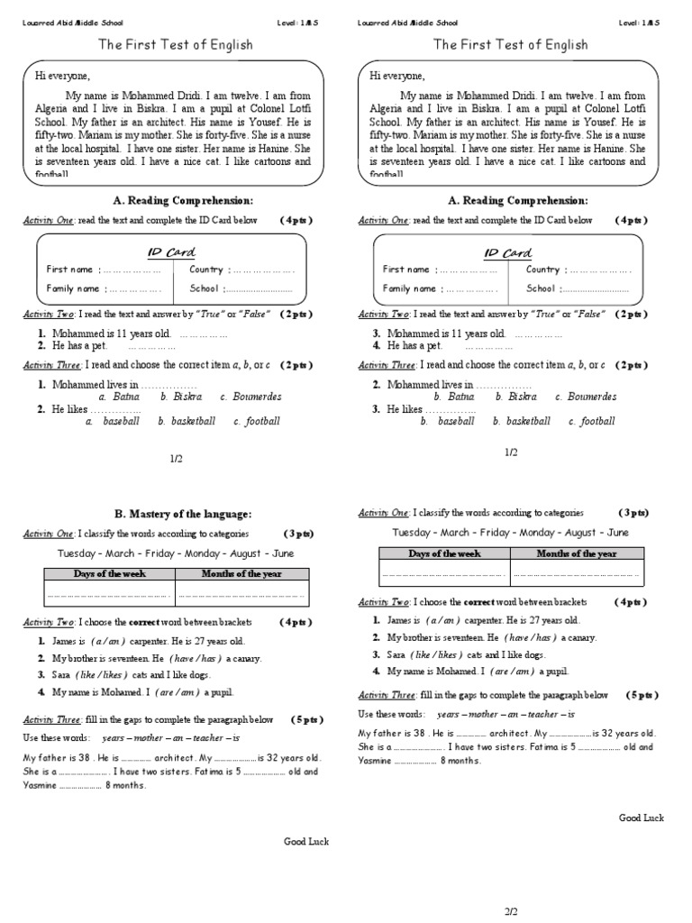 1MS Test1 (2021) | PDF