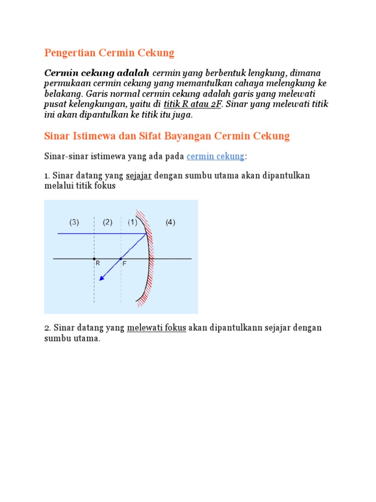 Pengertian dan Sifat Cermin Cekung | PDF | Metode & Bahan Ajar