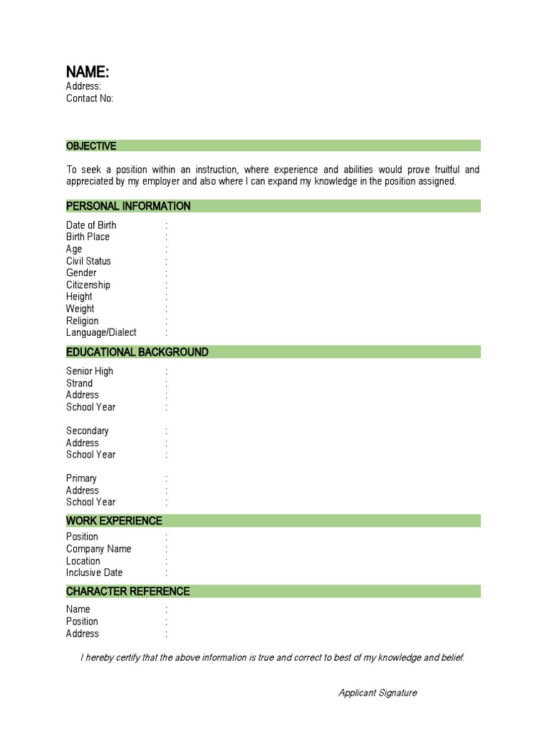 Resume Format | PDF