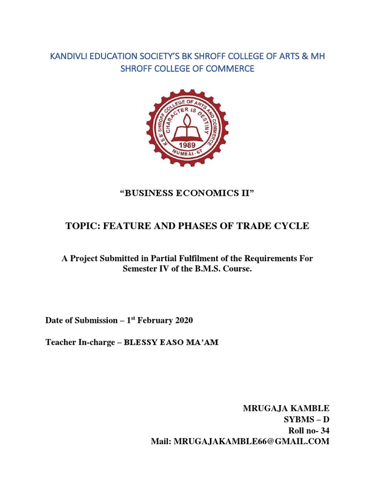 Phases and Features of the Trade Cycle: An Analysis of Business ...