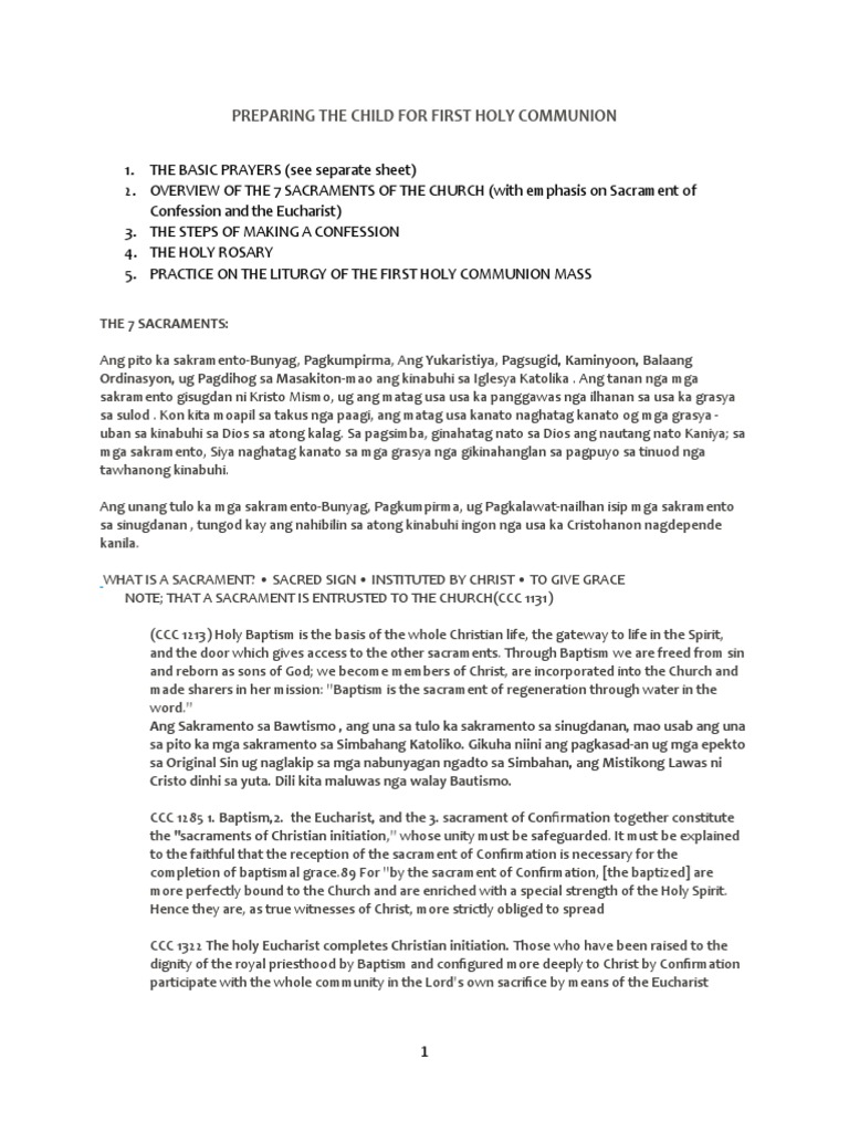 Module First Communion | PDF