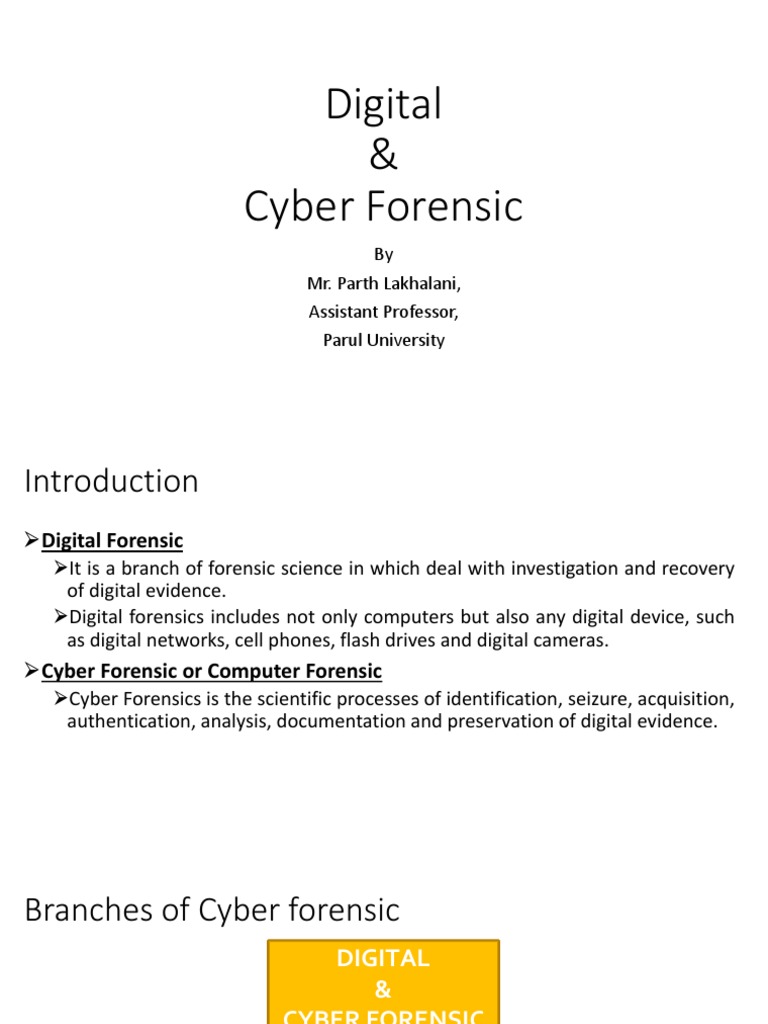 01 Introducation To Digital Forensic | PDF