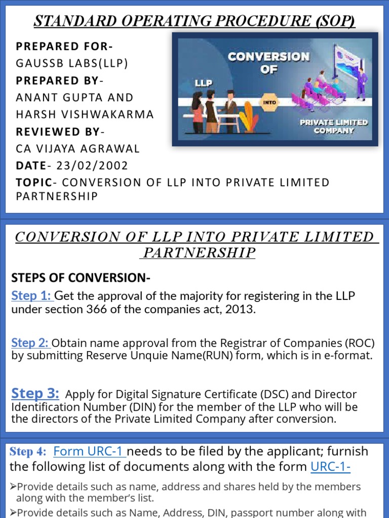 Standard Operating Procedure (Sop) Forgaussb Labs (Autosaved) | PDF | Limited Liability ...