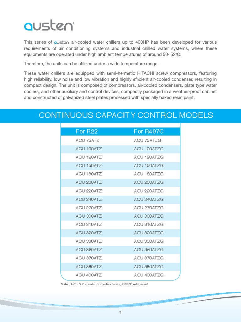 Continuous Capacity Control Models: For R22 For R407C | PDF | Heat ...