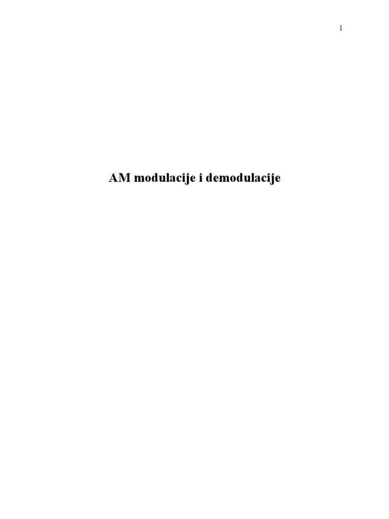 Amplitudna Modulacija I Demodulacija | PDF