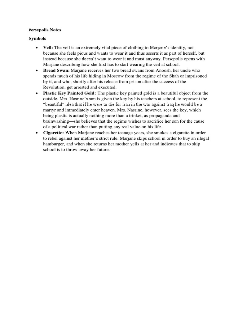 Persepolis Notes Symbols | PDF