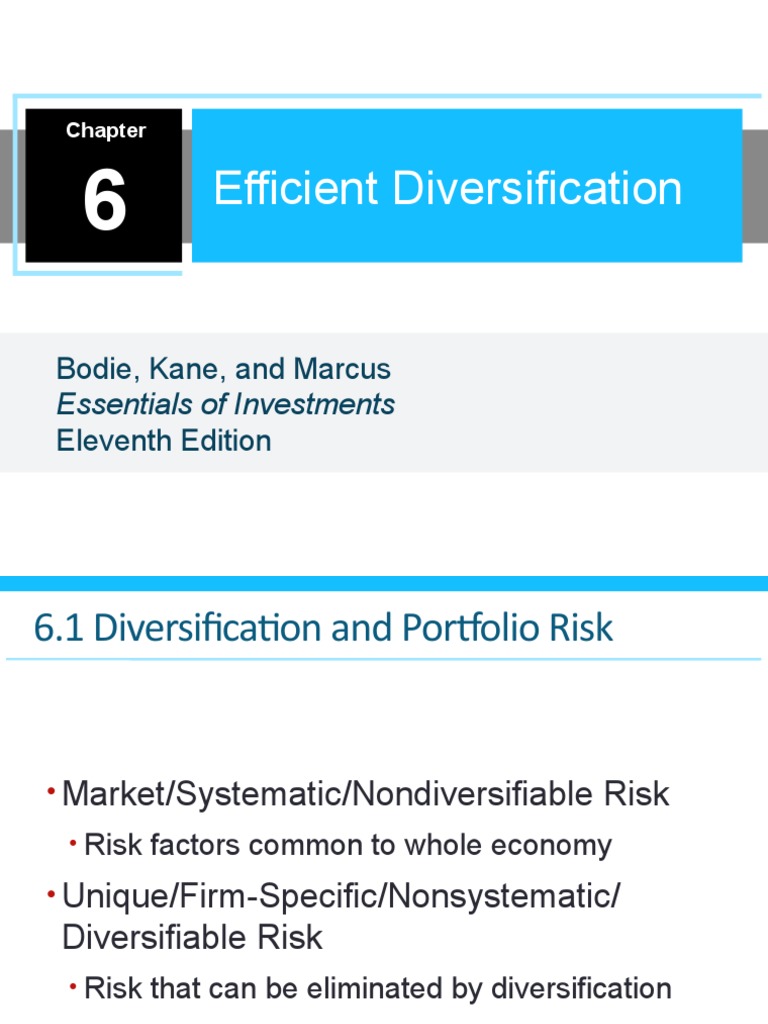 Efficient Diversification: Bodie, Kane, and Marcus Eleventh Edition | PDF | Modern Portfolio ...