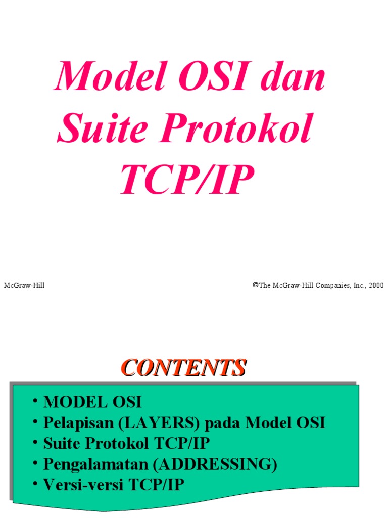 Model Osi Dan Suite Protokol Tcp/Ip: Mcgraw-Hill ©the Mcgraw-Hill Companies, Inc., 2000 | PDF ...