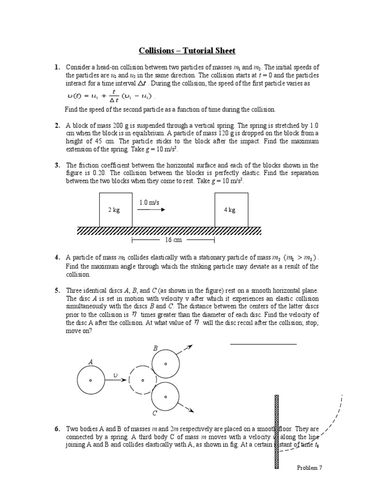 Collision Physics Problems Guide | PDF | Collision | Friction