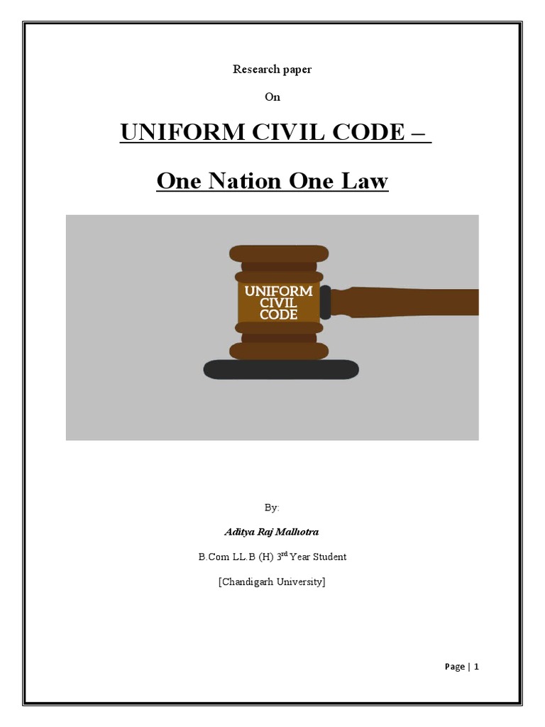Uniform Civil Code: One Nation, One Law | PDF | Sharia | Justice