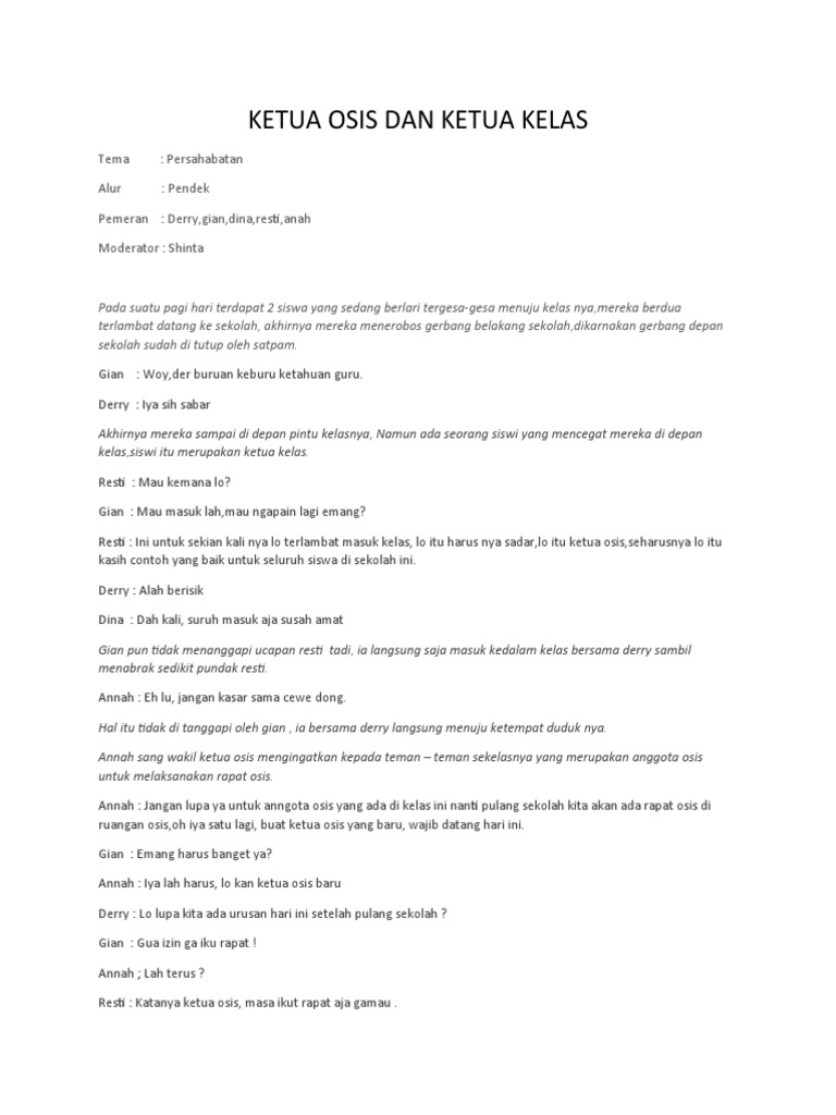 Persahabatan Ketua OSIS dan Kelas | PDF