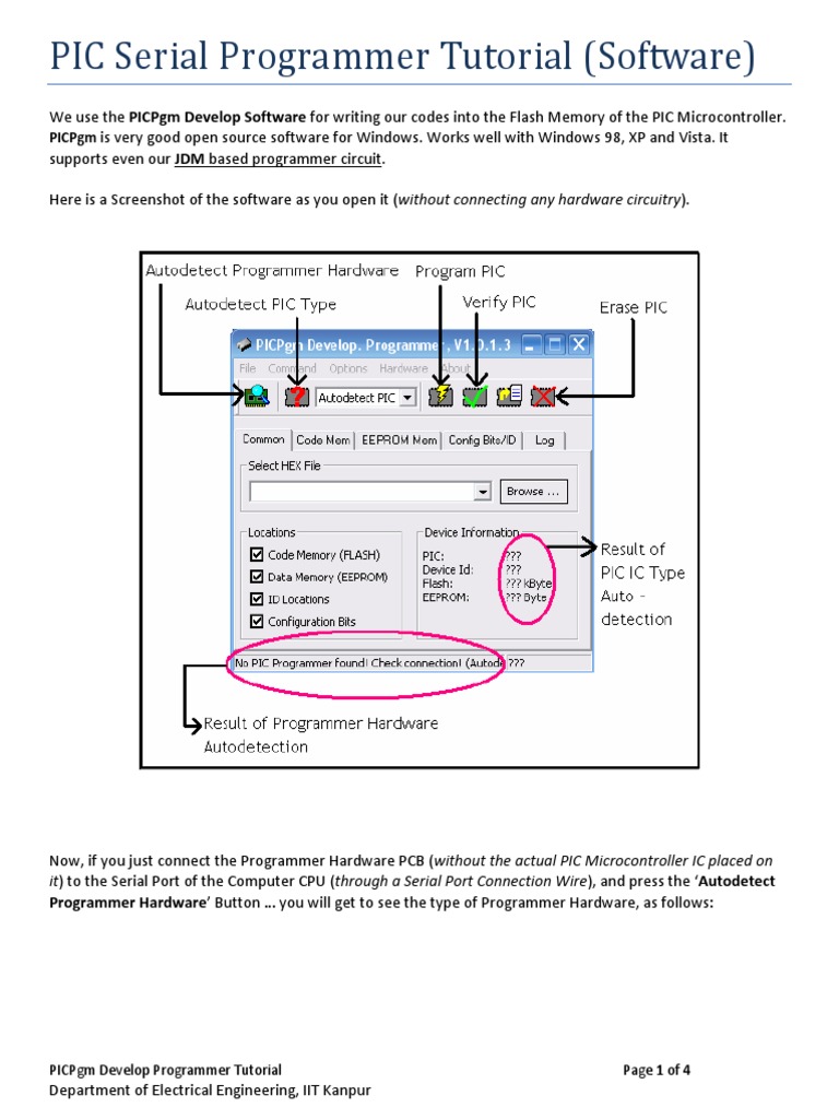Pic Serial Programmer Tutorial (Software) : Picpgm | Download Free PDF ...