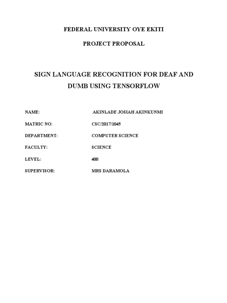 AKIN PROJECT SIGN LANGUAGE (Tensor) | PDF | American Sign Language ...