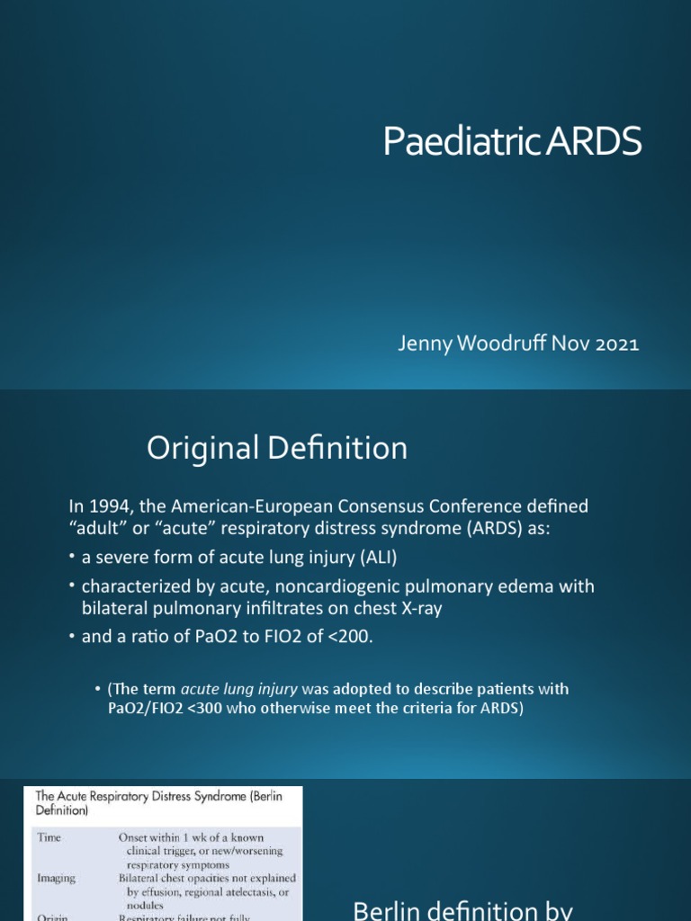 Understanding Paediatric ARDS Management | PDF | Lung | Medical Specialties