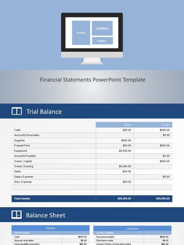 Financial Statements Powerpoint Template: Assets Liabilities Equity ...