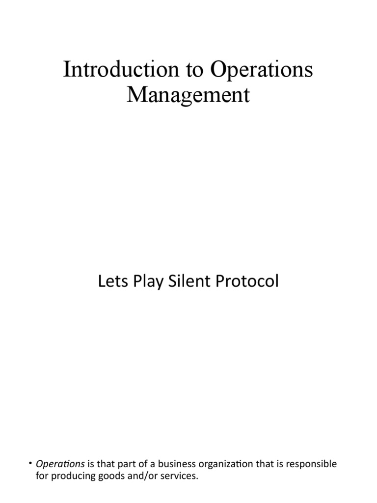 Overview of Operations Management Concepts | PDF | Supply Chain | Business