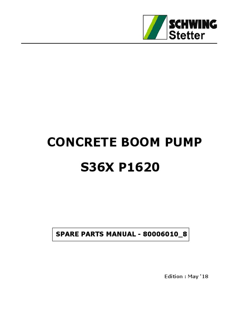 Spare Parts Manual - S36X P1620 - 80006010 - 8, Edition - May'18 | PDF