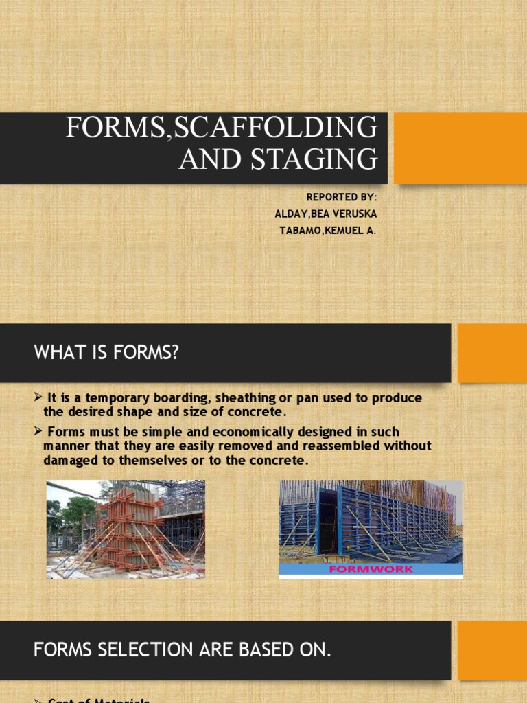 Forms, Scaffolding and Staging | PDF | Scaffolding | Levee